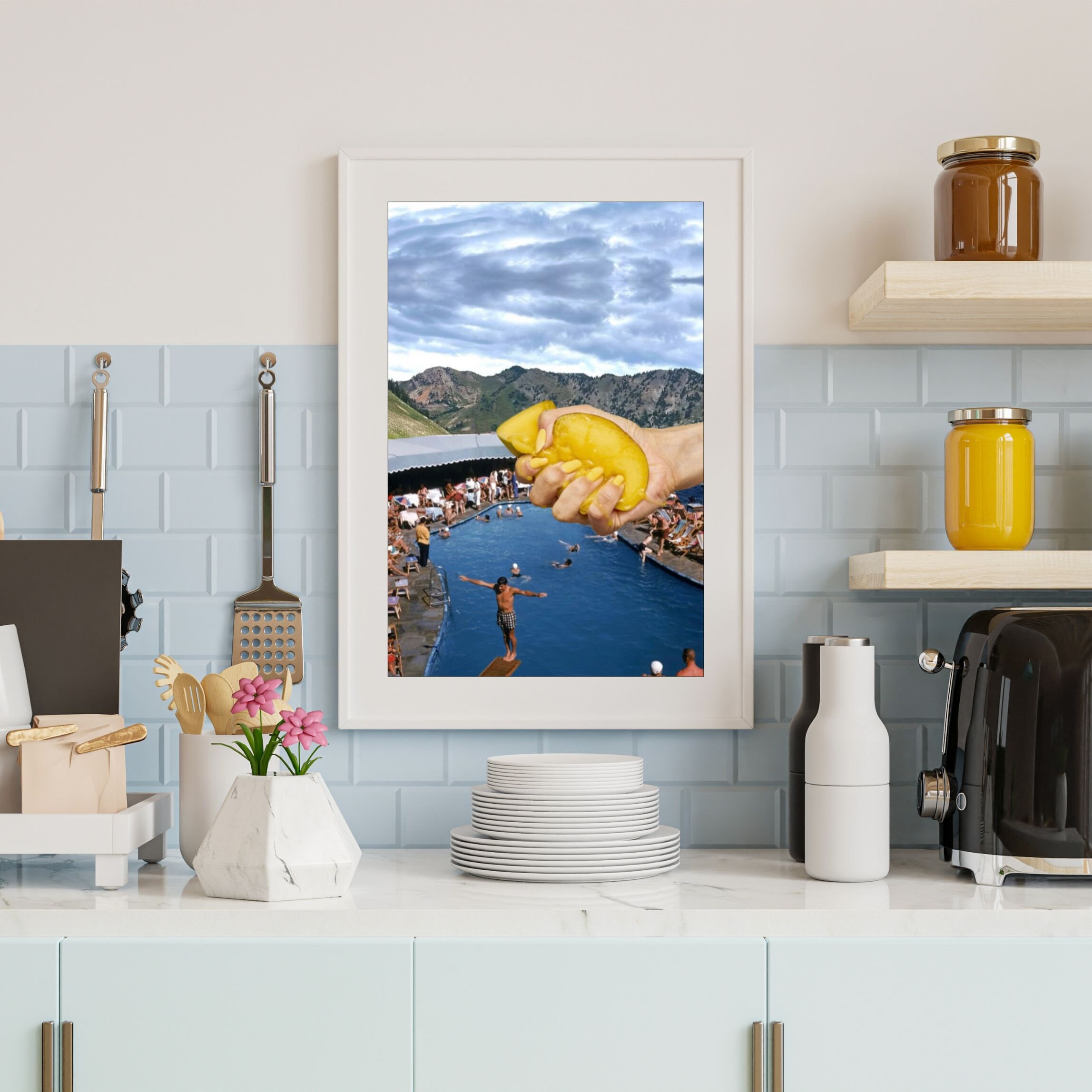 Splash of Nostalgia | Retro Inspired Surrealist Collage of People at a ...