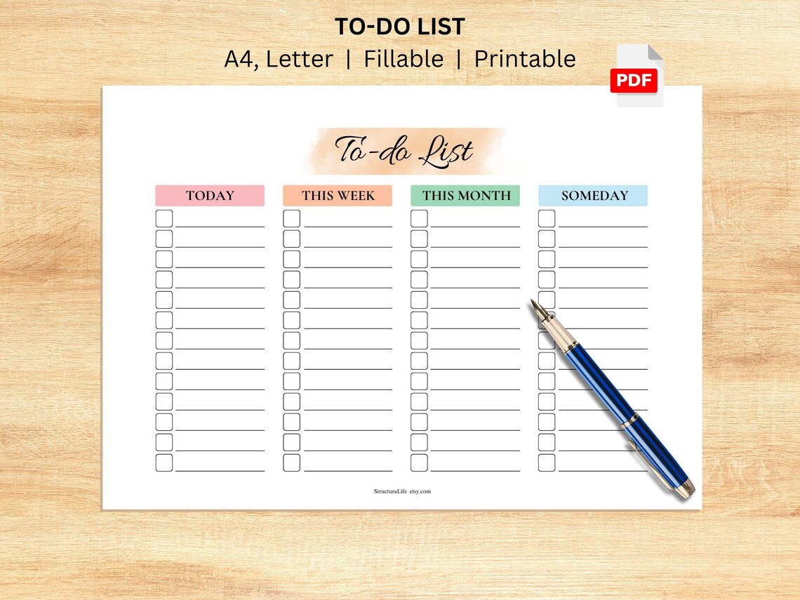 To-do List Printable Fillable Todo List Sorted by Priority - Etsy