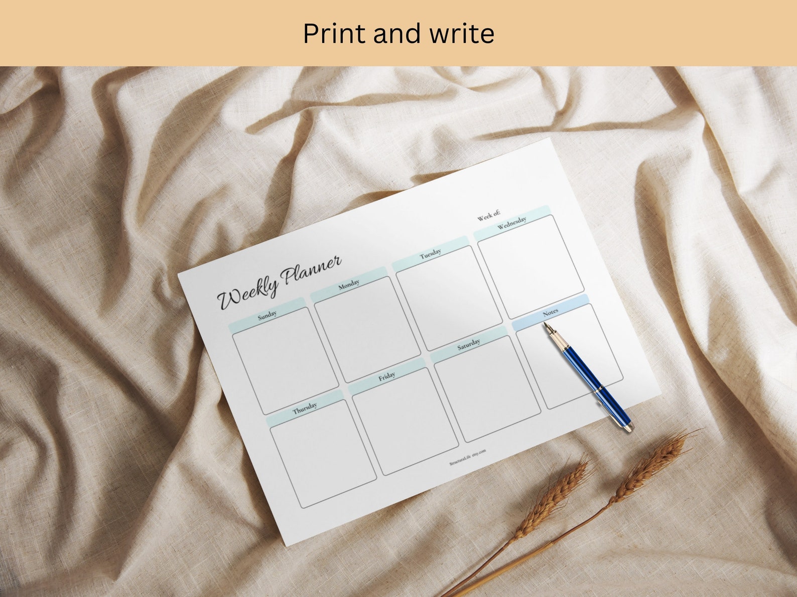 Fillable Weekly Planner Printable: A4 & Letter Sizes (PDF) - Etsy