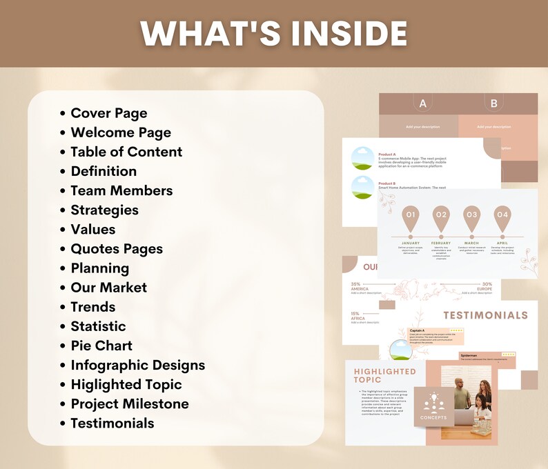 36 Minimalist Slides Presentation Canva Templates, Boho Tone Slides ...