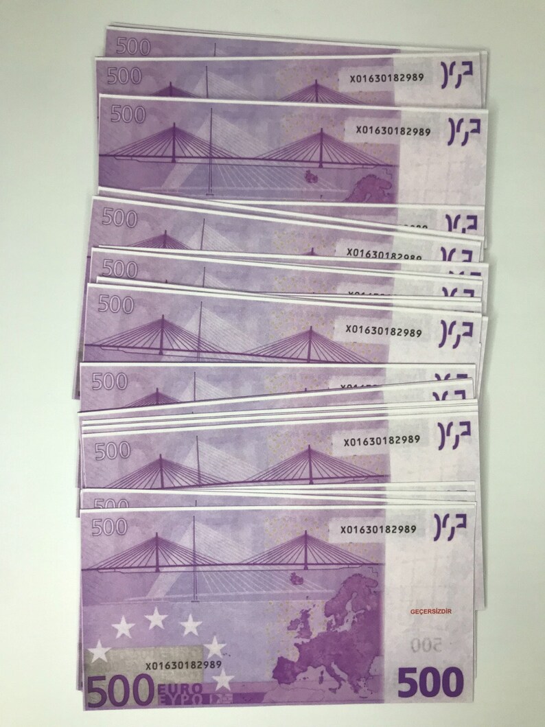 Realistic 500 Euro Fake Euro Banknotes Joke Money Toy Money Real Size ...