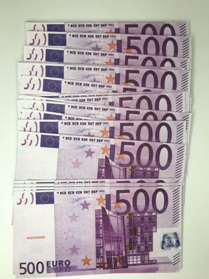Realistic 500 Euro Fake Euro Banknotes Joke Money Toy Money Real Size ...