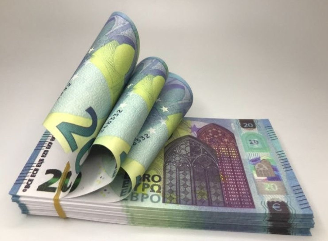 Realistic 20 Euro Fake Euro Banknotes Joke Money Toy Money Real Size ...
