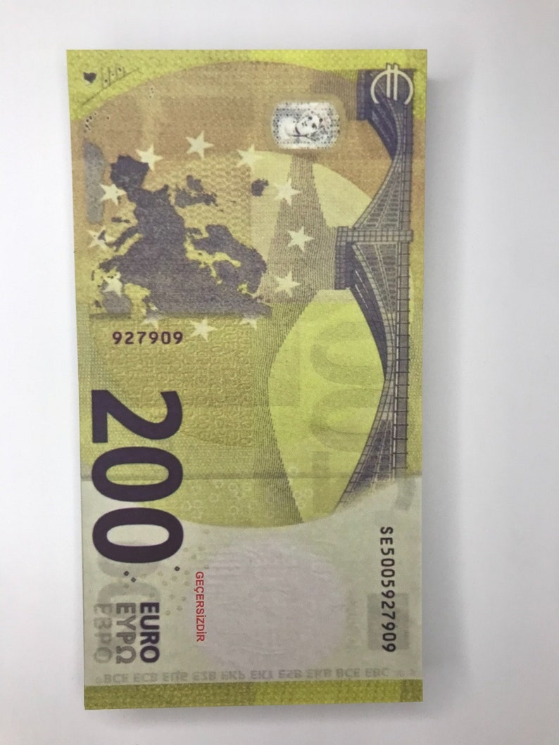 Realistic 200 Euro Fake Euro Banknotes Joke Money Toy Money Real Size ...