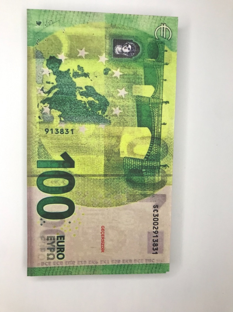 Realistic 100 Euro Fake Euro Banknotes Joke Money Toy Money Real Size ...