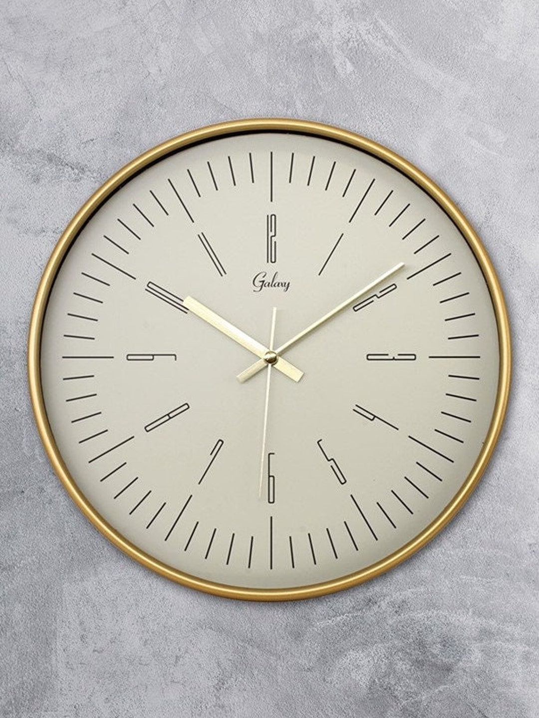 Stylish Wall Clock Real Glass Wall Clock, Yellow Decorative Wall Clock ...