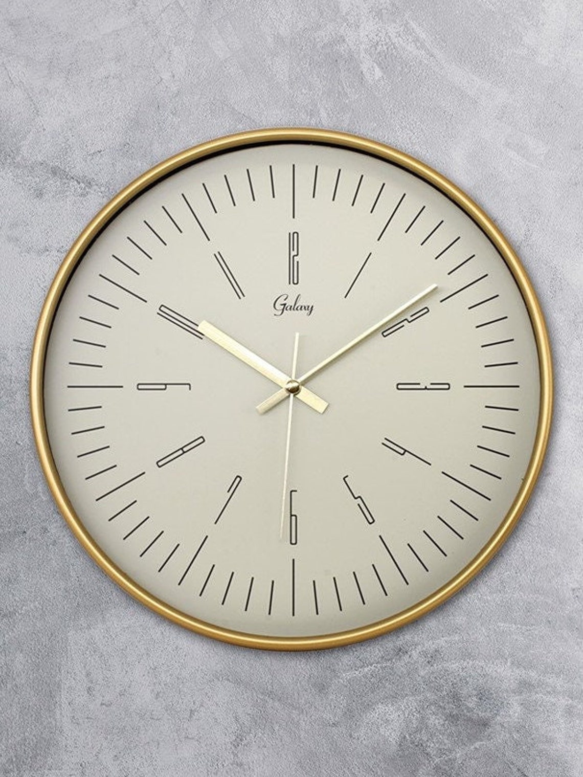 Stylish Wall Clock Real Glass Wall Clock, Yellow Decorative Wall Clock ...