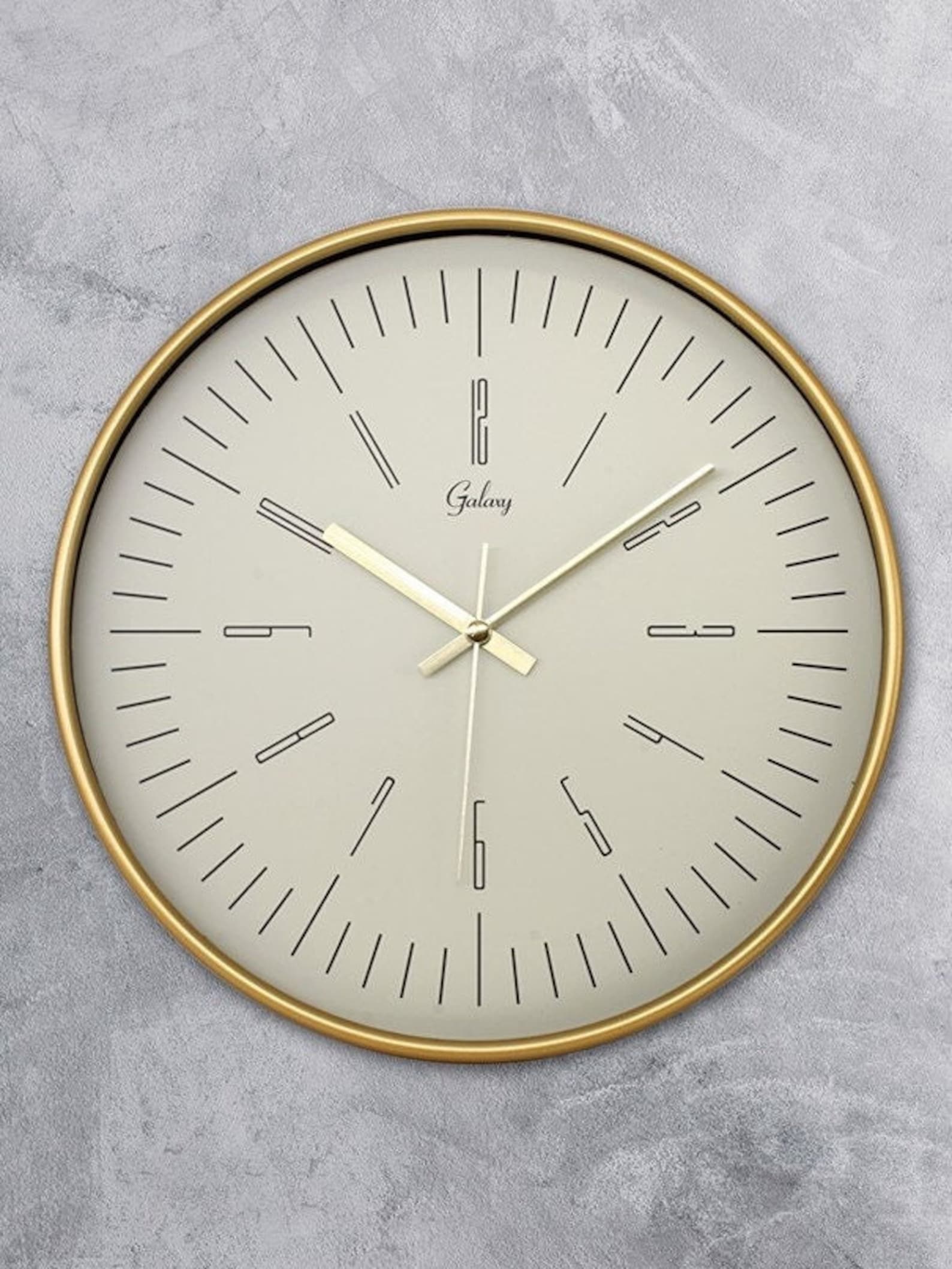 Stylish Wall Clock Real Glass Wall Clock, Yellow Decorative Wall Clock ...