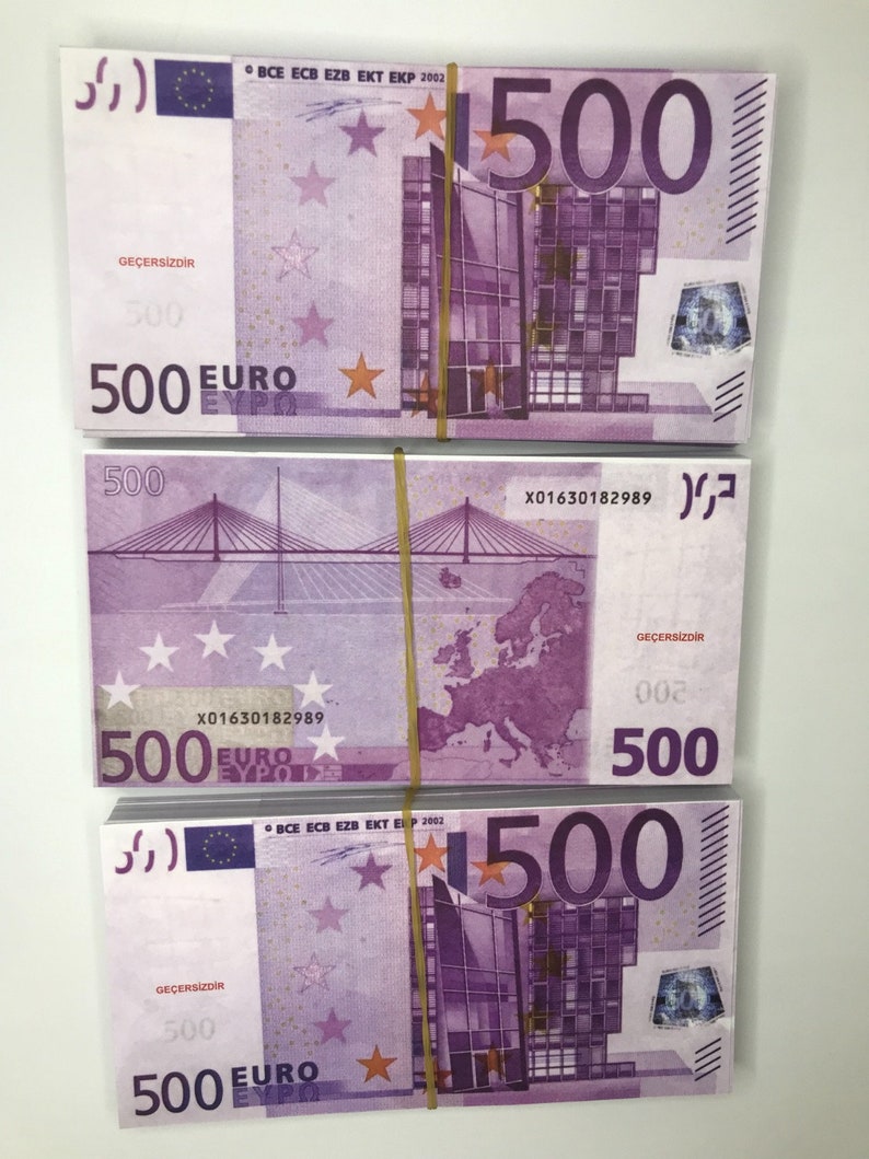Realistic 500 Euro Fake Euro Banknotes Joke Money Toy Money Real Size ...