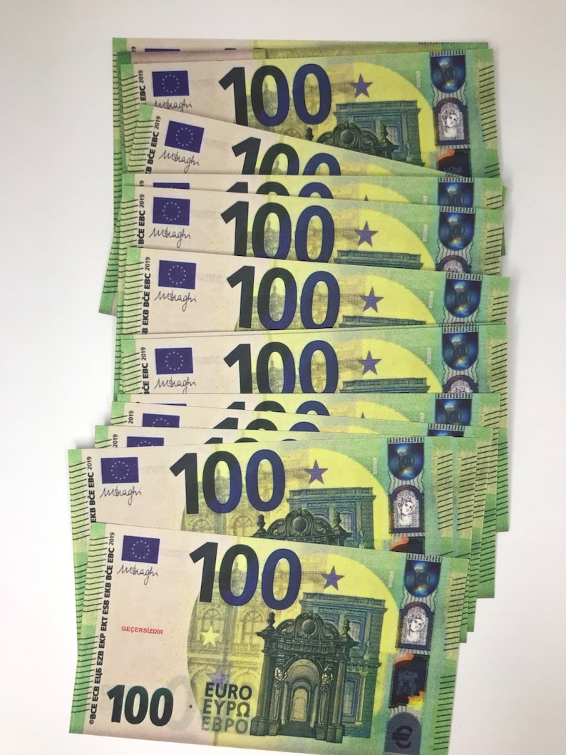 Realistic 100 Euro Fake Euro Banknotes Joke Money Toy Money Real Size ...