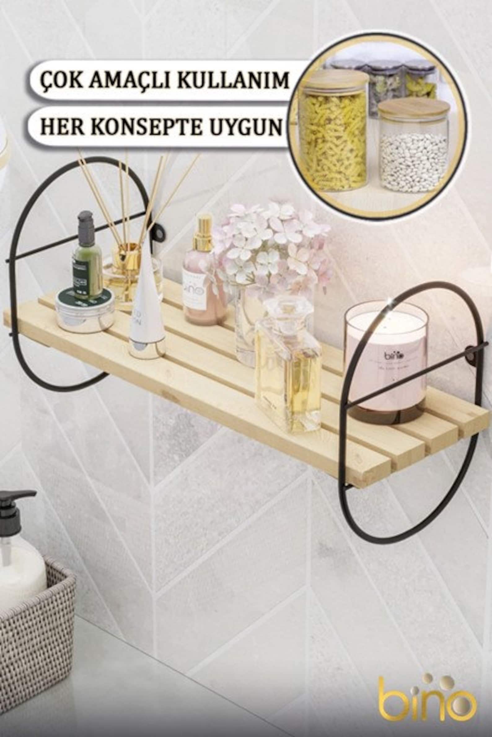 Wall Shelf Single Bookshelf Solid Wood Living Room Bathroom Kitchen ...