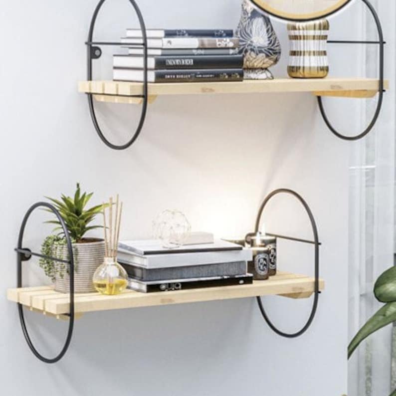 Wall Shelf Single Bookshelf Solid Wood Living Room Bathroom Kitchen ...