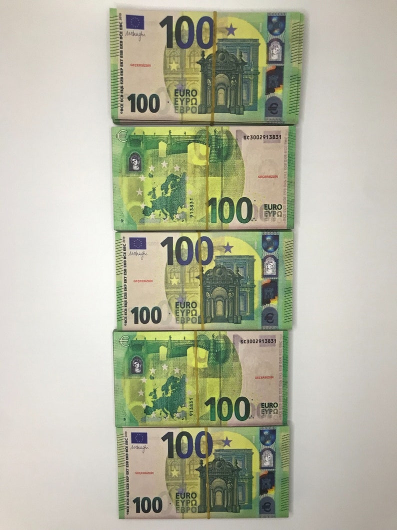 Realistic 100 Euro Fake Euro Banknotes Joke Money Toy Money Real Size ...