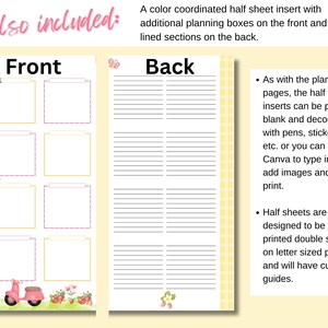 Strawberry Gnomes Weekly Planner Insert; 2 Page Dashboard Layout for HP ...
