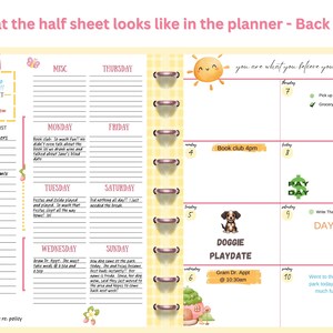 Strawberry Gnomes Weekly Planner Insert; 2 Page Dashboard Layout for HP ...