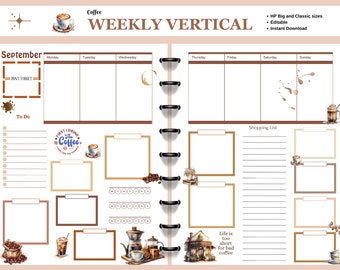 Coffee Weekly Planner INSTANT DOWNLOAD. for Teachers - Etsy