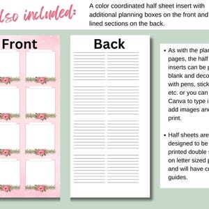 Pink Christmas Weekly Planner Insert 2 Page Dashboard Layout for HP ...