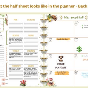 Sloths Weekly Planner Insert; 2 Page Dashboard Layout for HP Classic ...