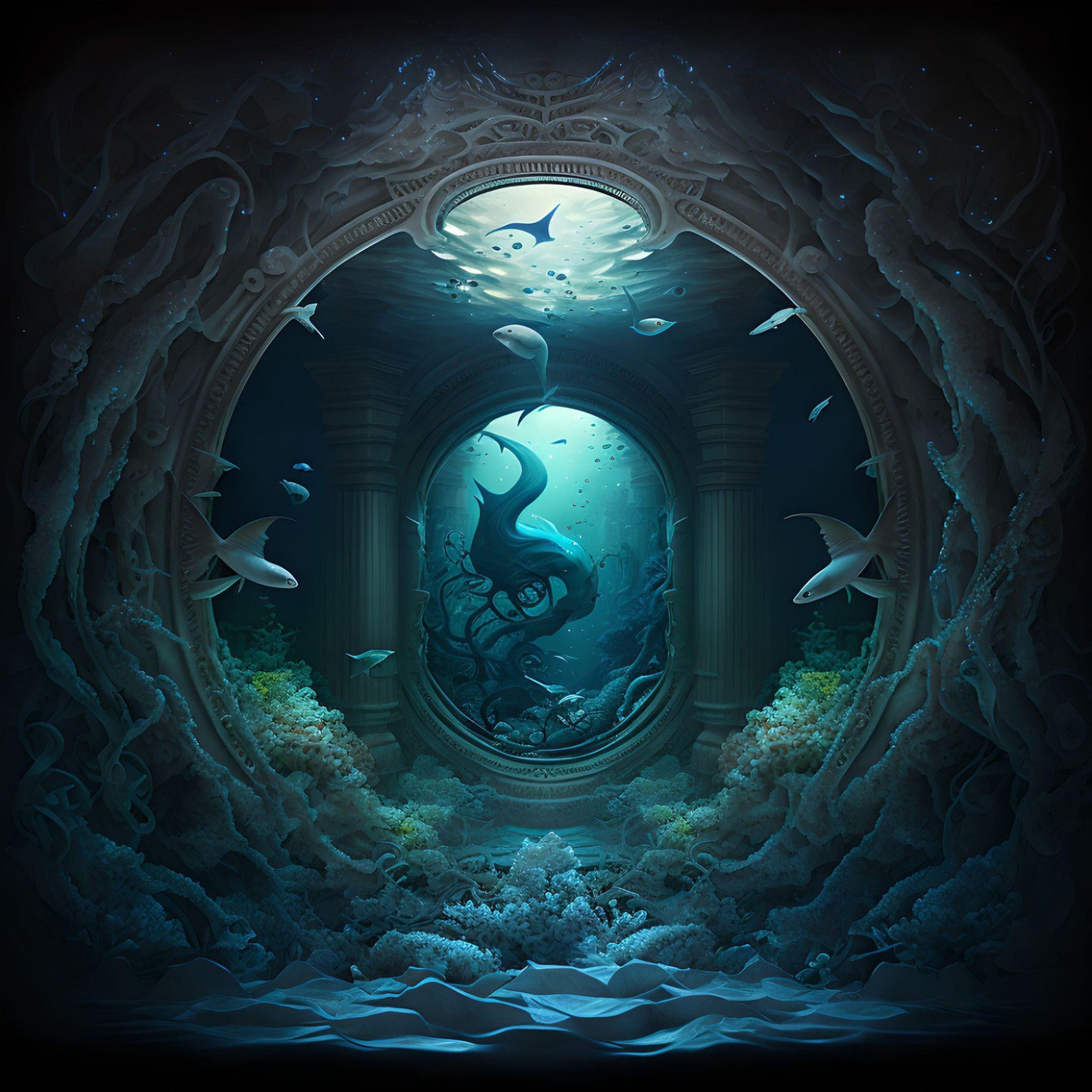 Abyssal Enigma Art Canvas - Etsy