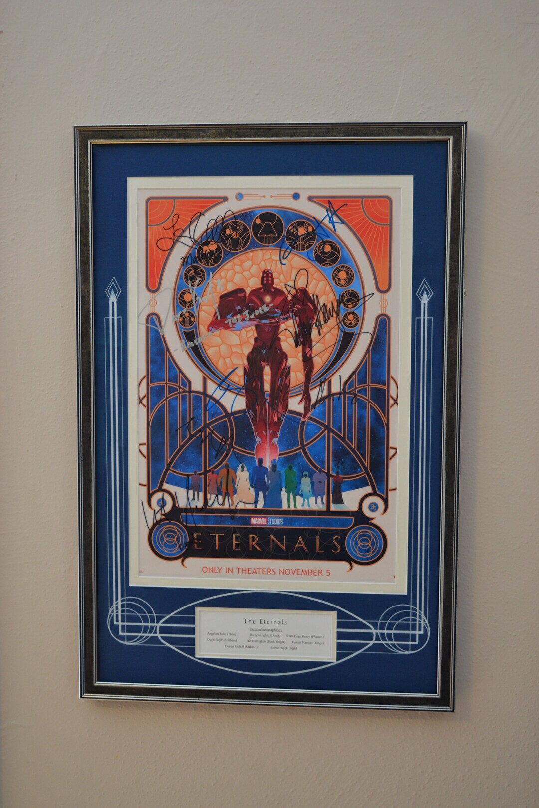 Cast Signed Marvel's Eternals Framed Poster hand Signed Autographs With ...