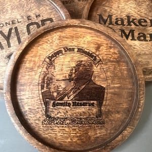 Custom Whiskey Bourbon Wooden Coasters - Free Shipping! Qty 5 Wood ...
