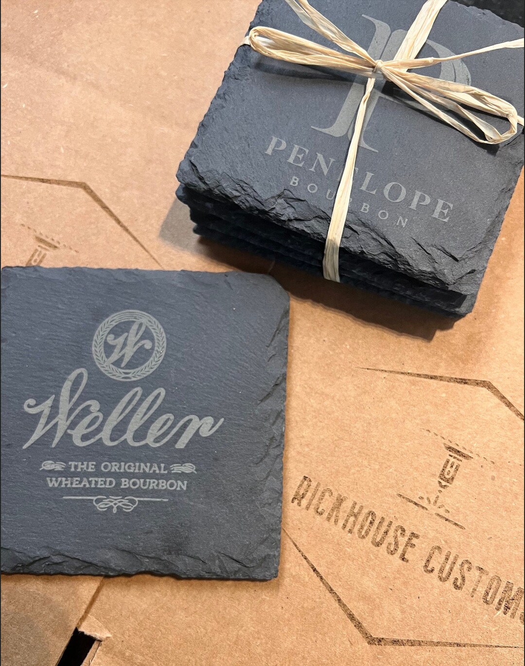 Four Custom Bourbon Whiskey Slate Coasters! Bourbon Brands- Willett ...