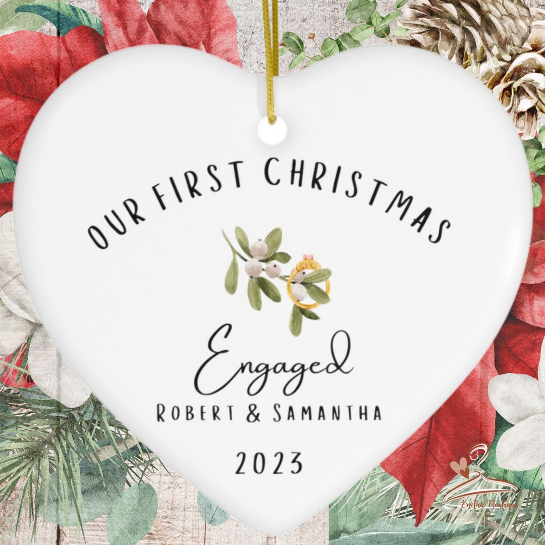 Personalized Engagement Christmas Ornament, Custom Ornament, First ...