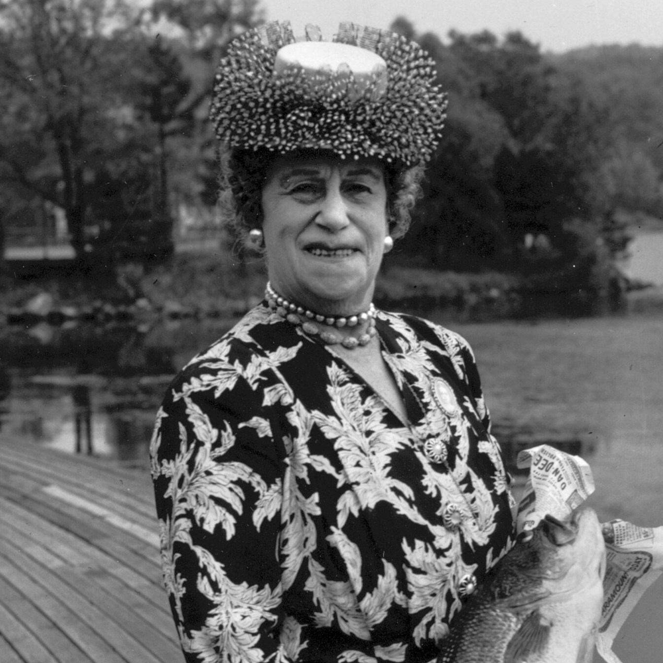 Digital Download, Strange Funny Vintage Woman With Fish Photo, Black ...