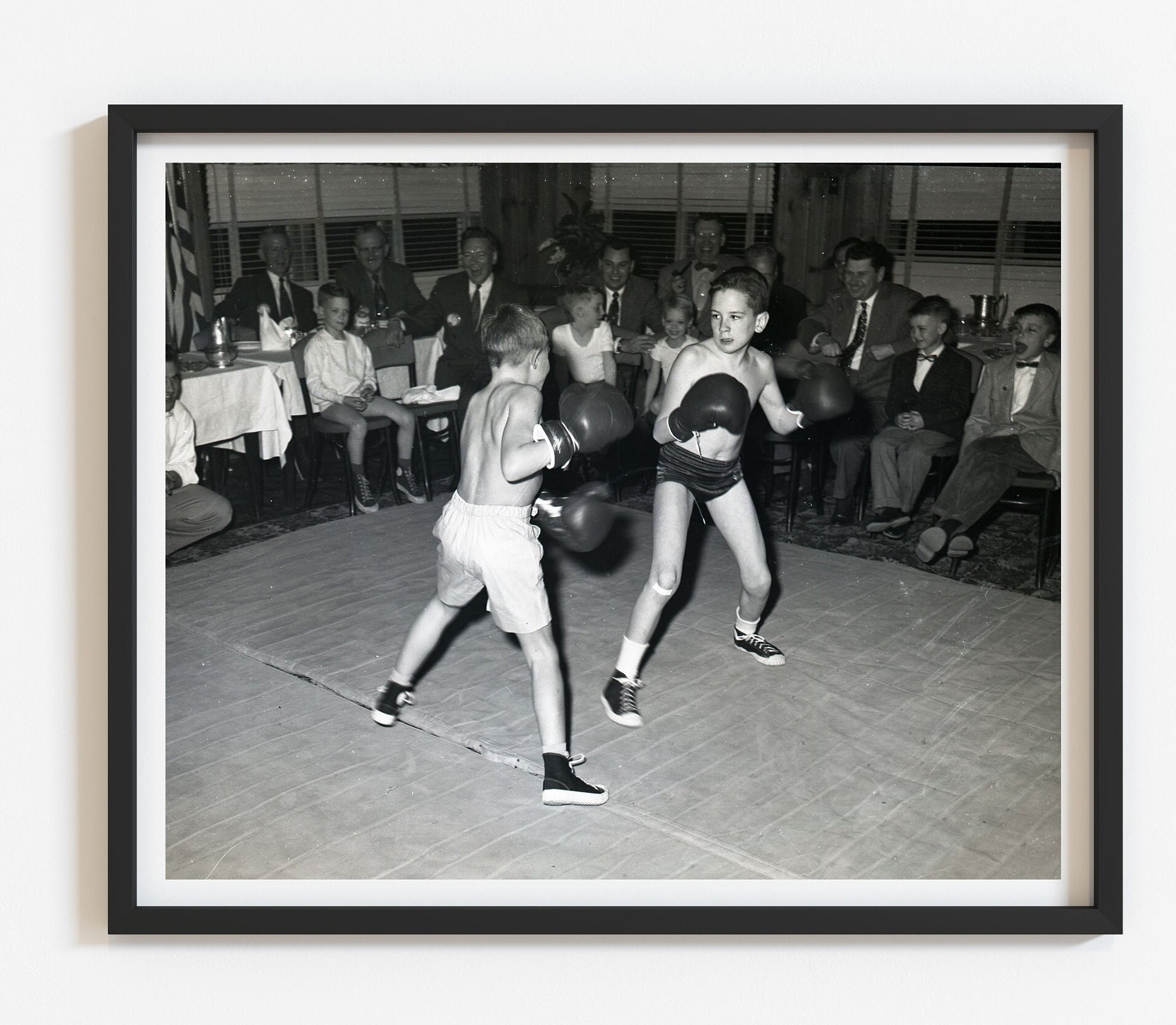 Digital Download, Vintage Boys Boxing Photo, Black and White High ...