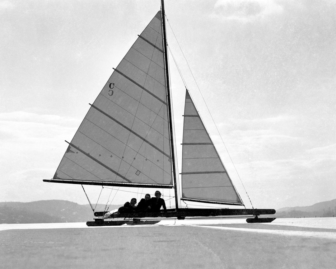 Digital Download, Vintage Ice Boat Photo, High-resolution Printable ...