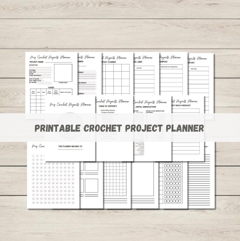 Printable PDF Crochet Planner Crochet Journal Project Planner Crochet ...