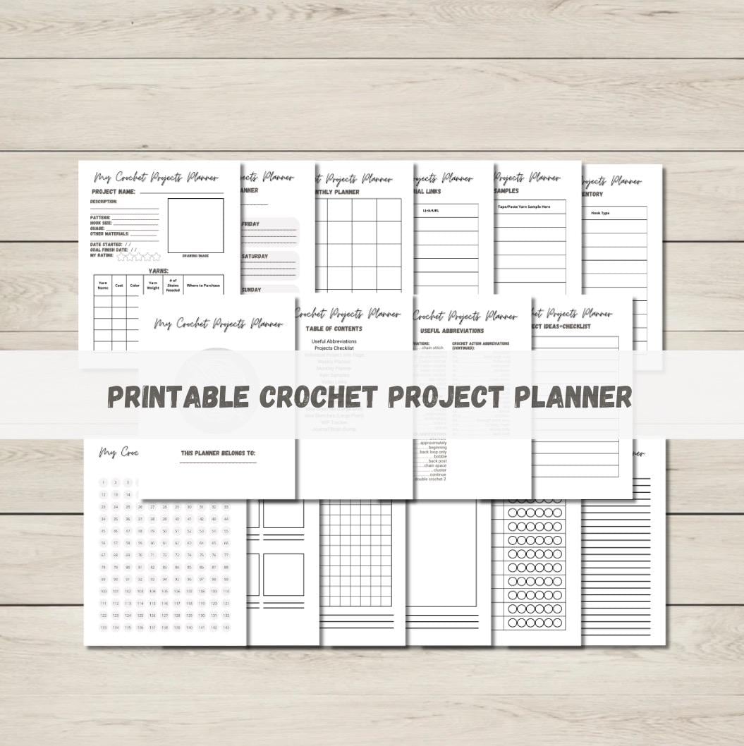 Printable PDF Crochet Planner Crochet Journal Project Planner Crochet ...
