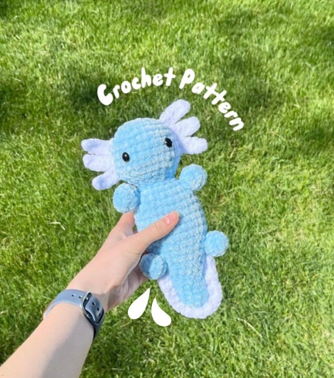 Axolotl Amigurumi Crochet Pattern: Chenille Plush (digital PDF Download ...