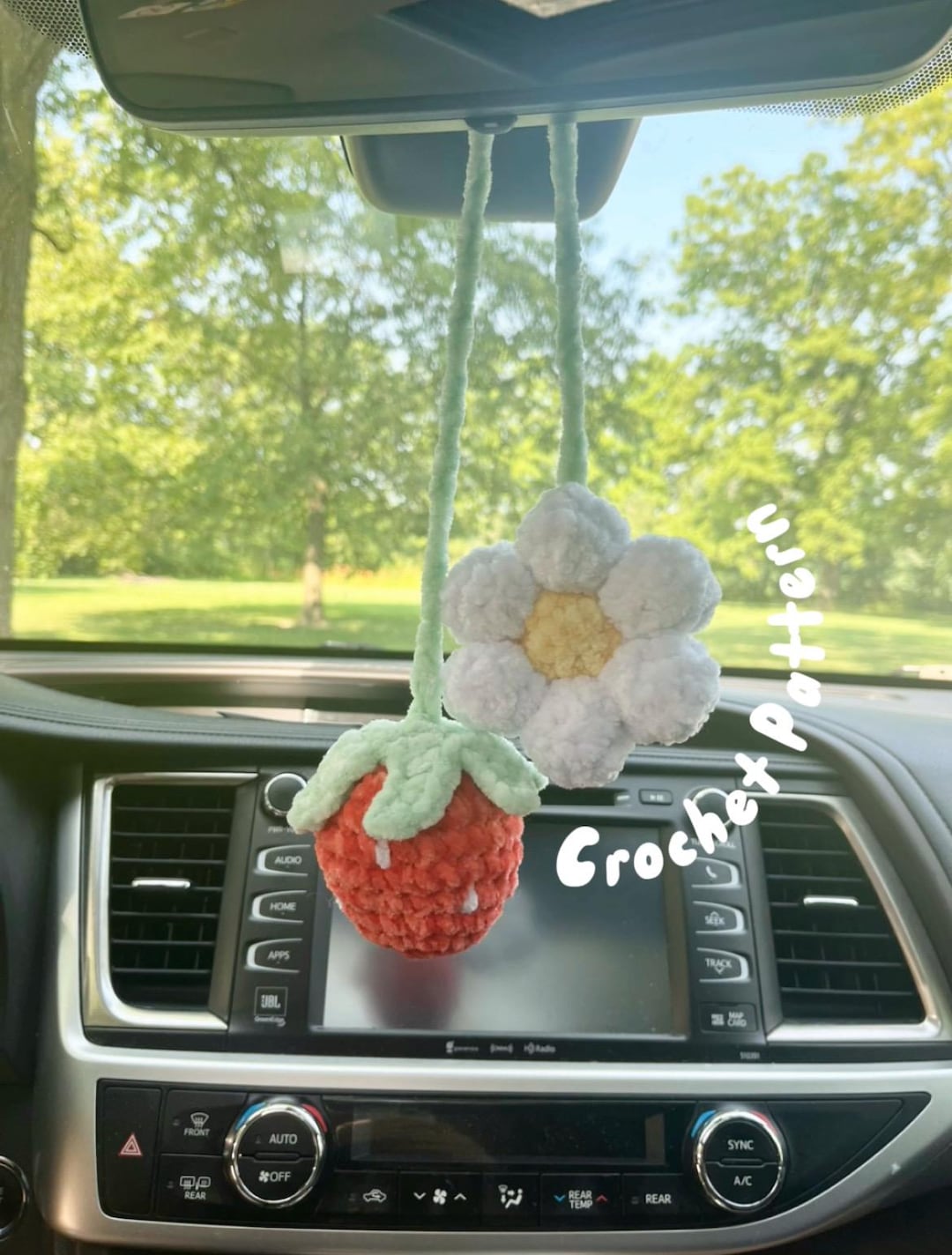 Strawberry Flower Car Hanging Crochet Pattern - Etsy