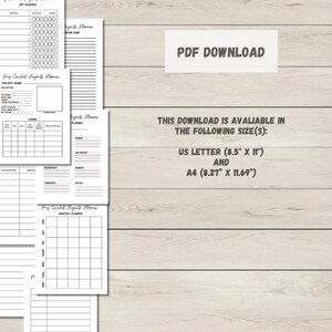Printable PDF Crochet Planner | Crochet Journal Project Planner ...