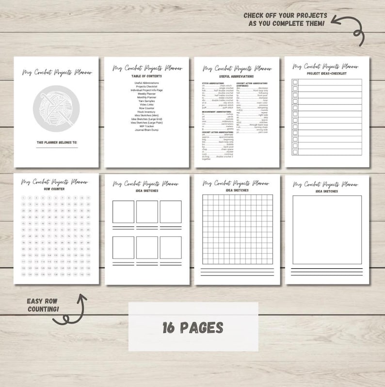 Printable PDF Crochet Planner Crochet Journal Project Planner Crochet ...