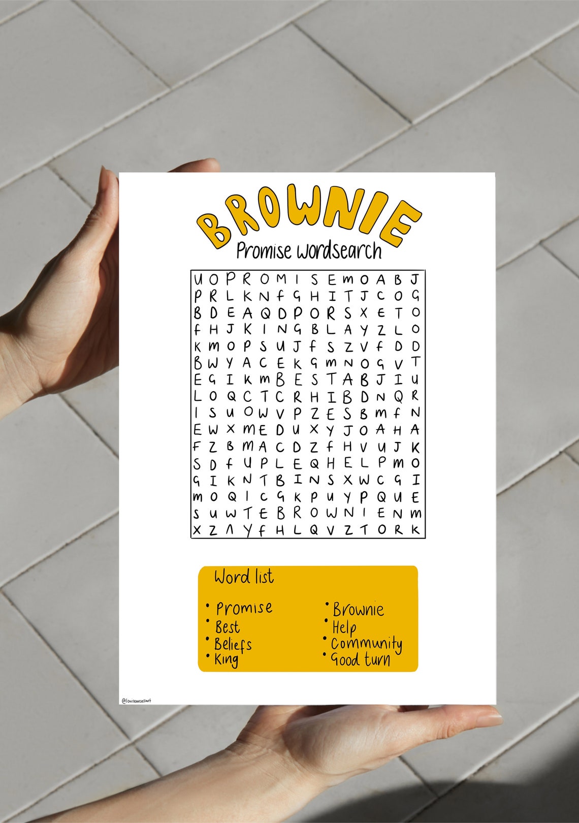 Brownie Activity Pack, Girl Guiding Activity Pack, Brownie Wordsearch ...