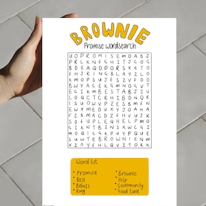 Brownie Activity Pack, Girl Guiding Activity Pack, Brownie Wordsearch ...