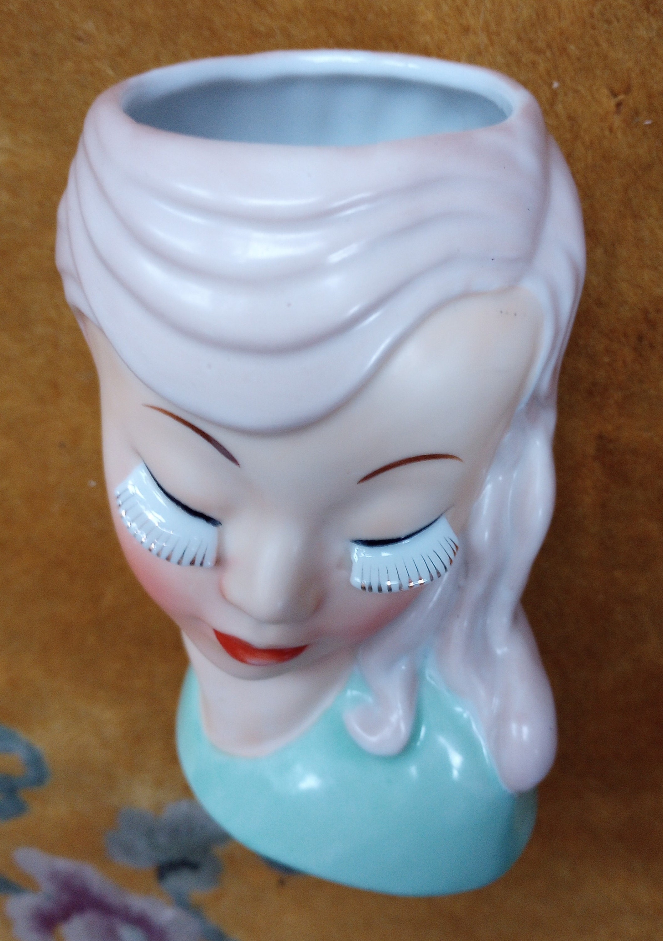 Vintage NAPCO LADY HEAD Vase, Vanity Lady Head Planter, 1960 - Etsy