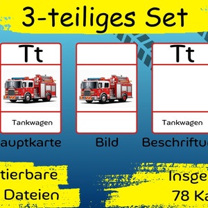 ABC Flashcards for Children, Theme Fire Brigade, Learning the Alphabet ...