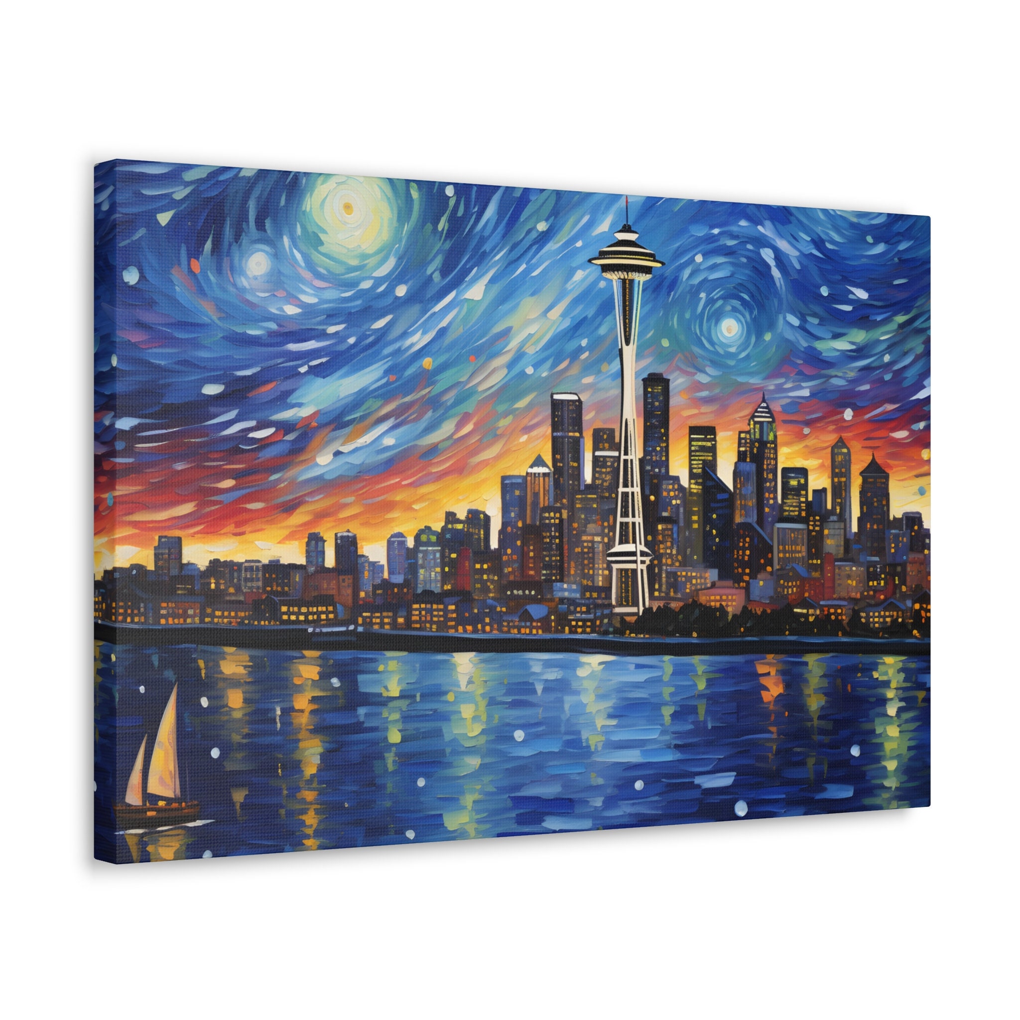 Seattle Van Gogh's Starry Night, Painting, Canvas, Art, 2 Variations - Etsy