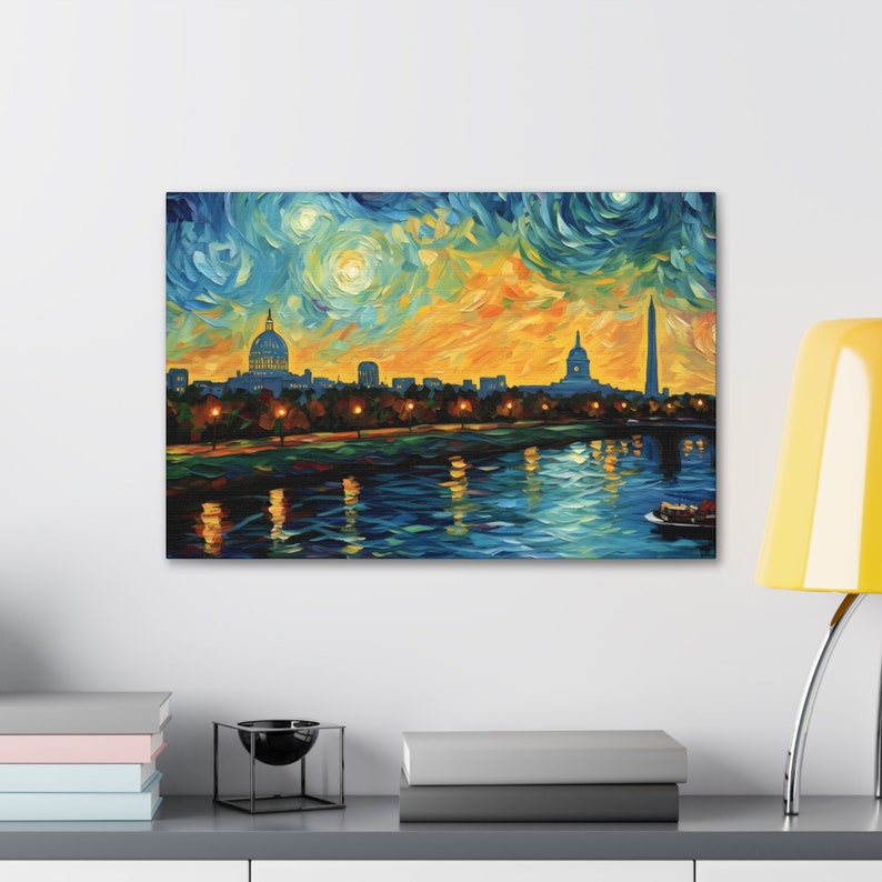 Washington DC Van Gogh's Starry Night Painting Canvas - Etsy