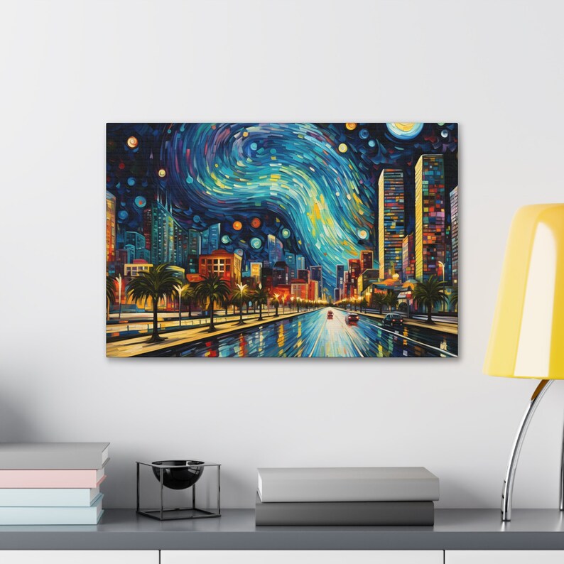 Miami Van Gogh's Starry Night, Painting, Canvas, Art, 2 Variations - Etsy