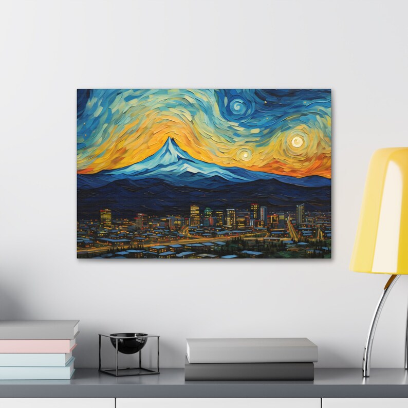 Portland Van Gogh's Starry Night, Painting, Canvas, Art, 2 Variations ...
