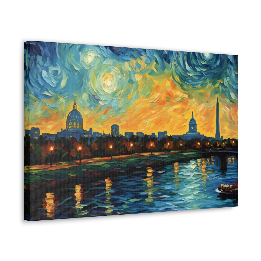Washington DC Van Gogh's Starry Night, Painting, Canvas, Art, 2 ...