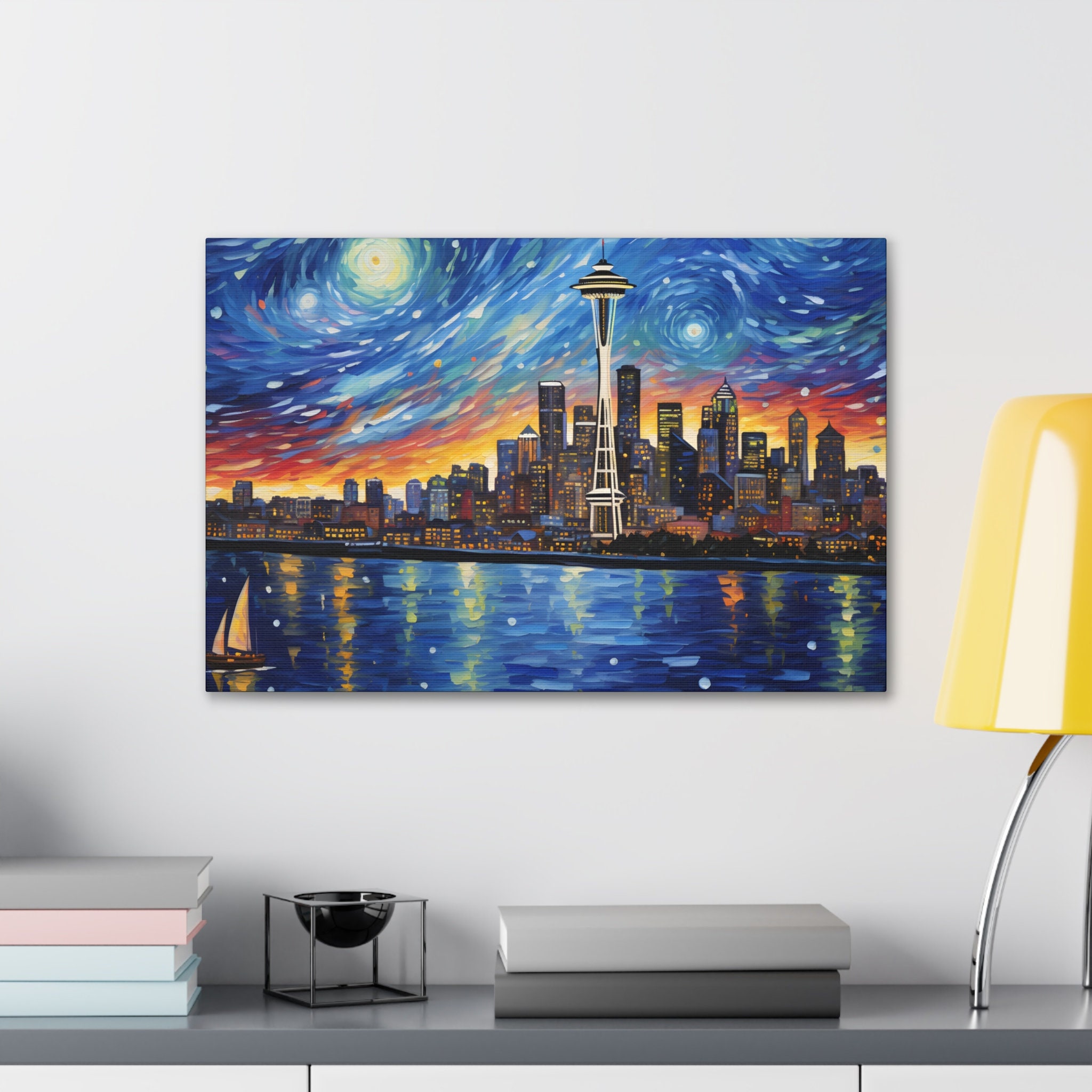 Seattle Van Gogh's Starry Night, Painting, Canvas, Art, 2 Variations - Etsy