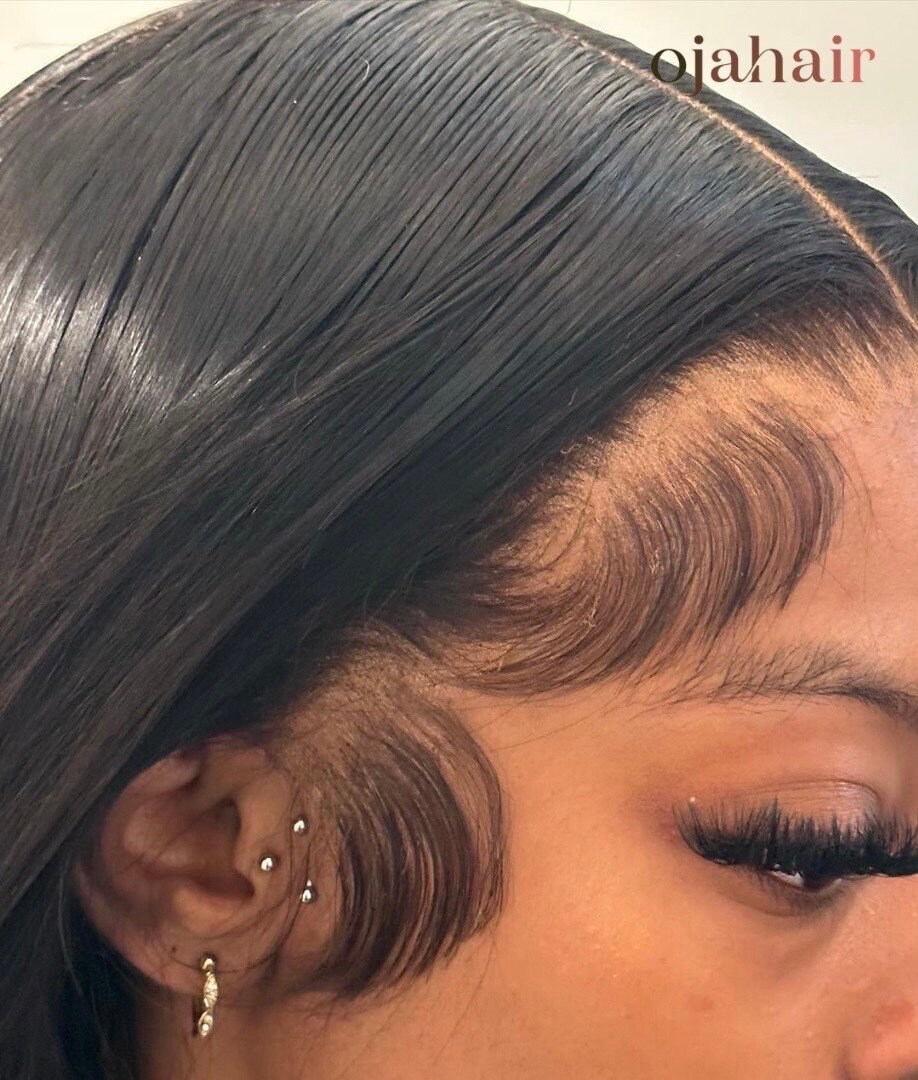 13x4 HD Lace Frontal only Raw Human Hair Pre-plucked Hairline ear to ...