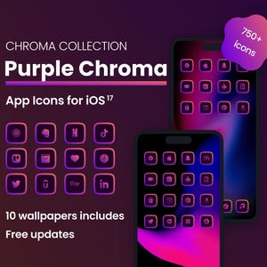 Icon Pack Purple Chroma Ios 17 | Gradient Border | 750+ Icons | 10 ...