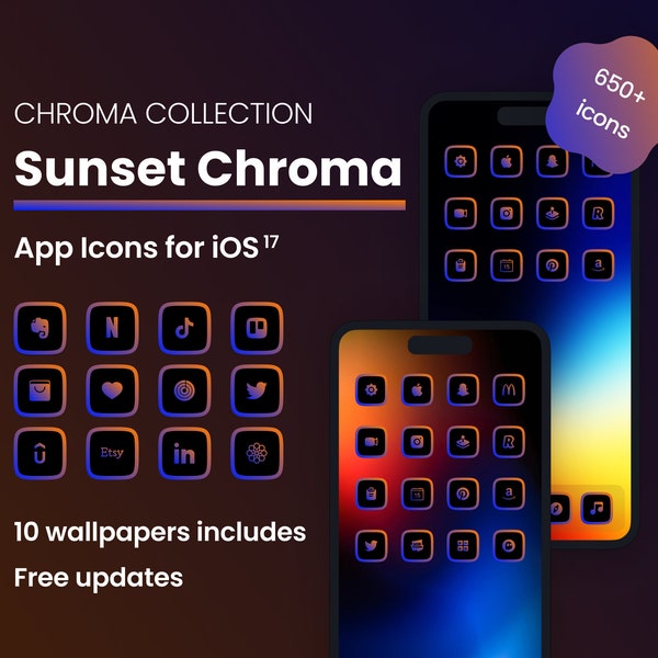 App Icons Sunset - Etsy
