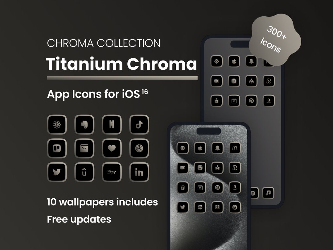 Icon Pack Titanium Chroma Ios 17 New iPhone 15 PRO Edition - Etsy